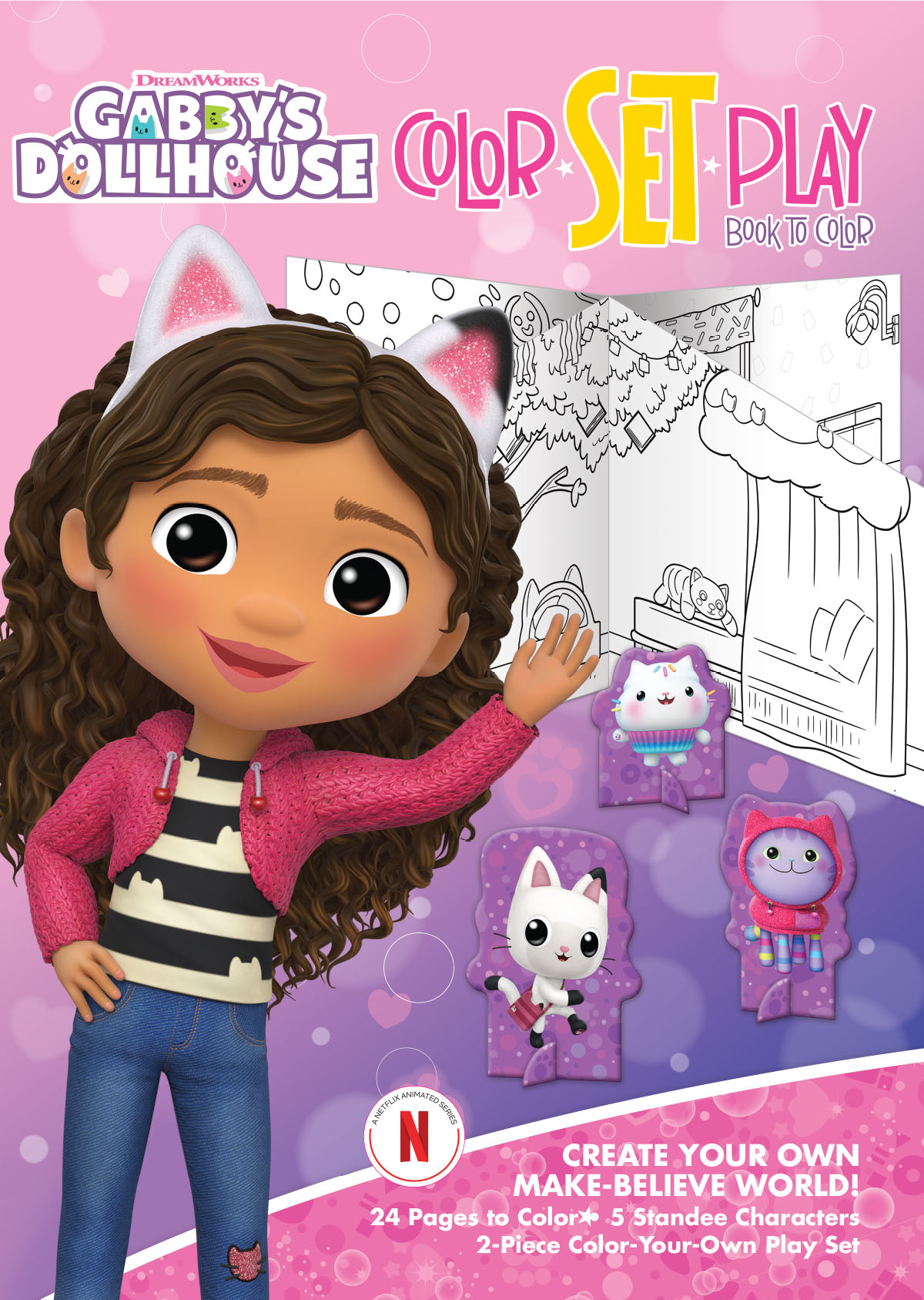 Learning is Fun. GABBY'S DOLLHOUSE COLOR SET PLAY BOOK TO COLOR